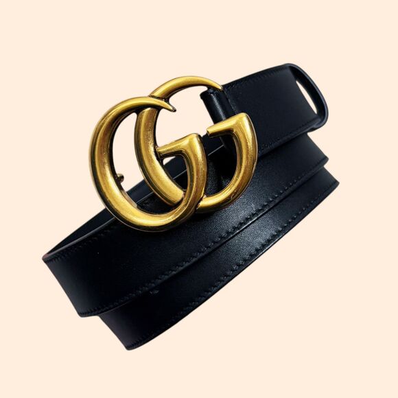 Gucci | Accessories | Gucci Black Leather Gg Belt | Poshmark